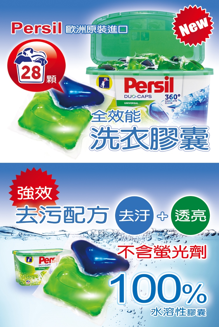 【刷卡享回饋】【德國presil】【買三送三】Persil 全效能洗衣膠囊盒裝 28入 共"特賣